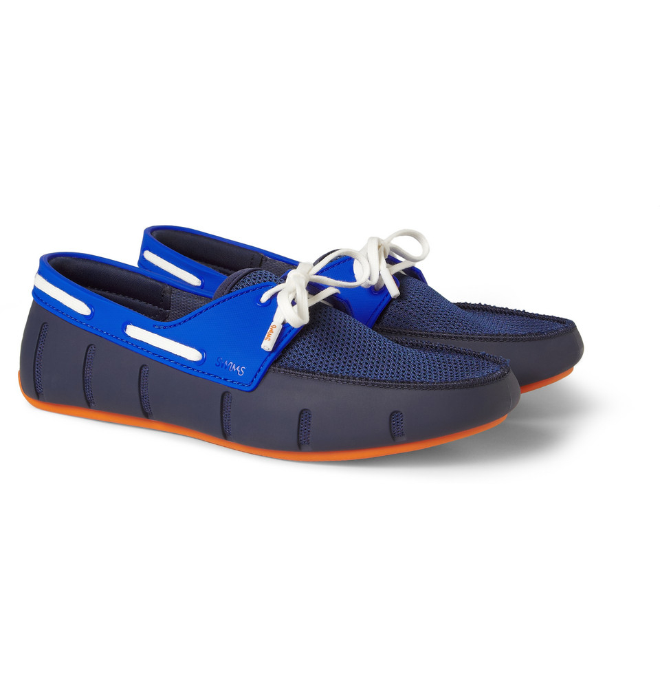 Swims Colourblock Rubber and Mesh Boat Shoes in Blue for Men - Lyst