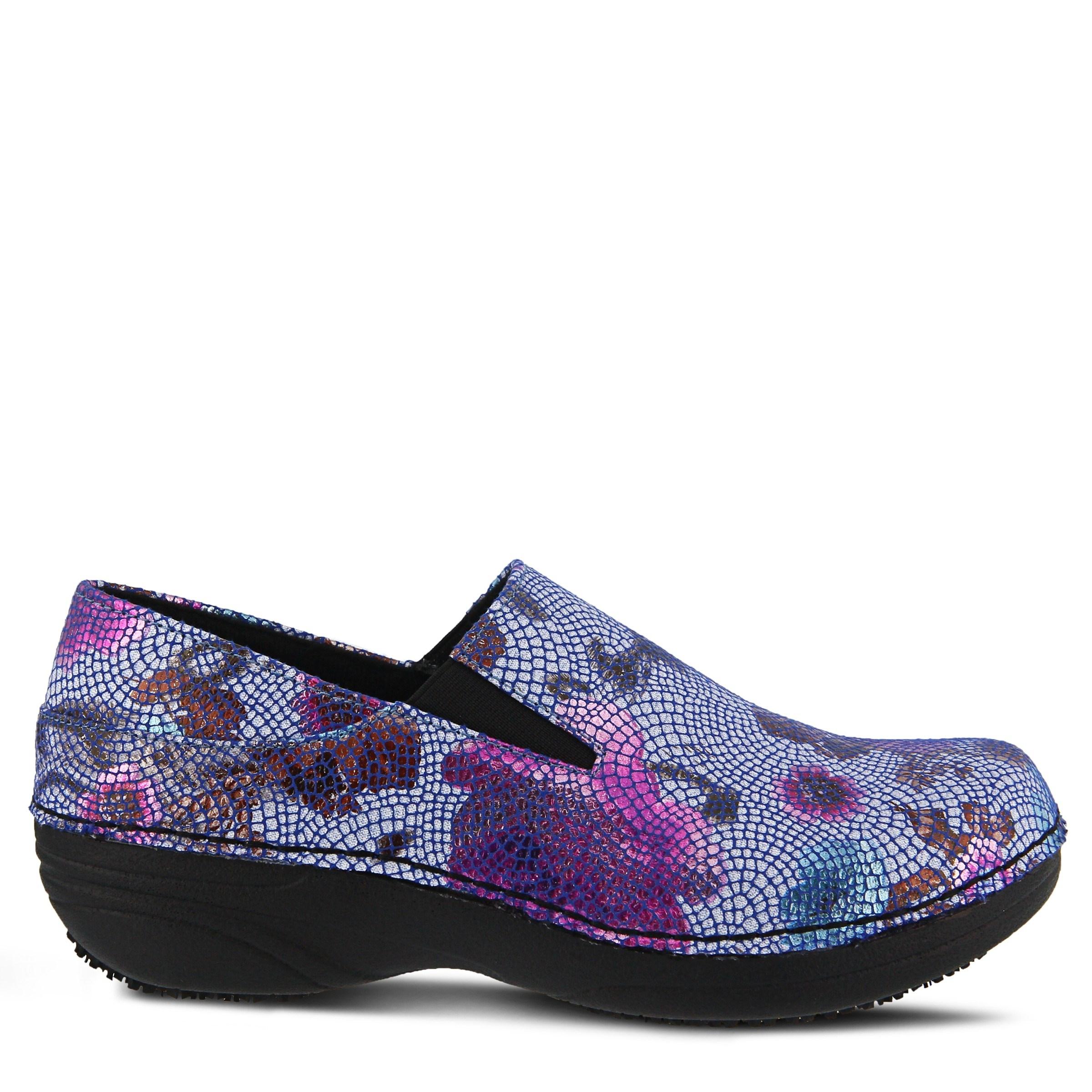 Womens Spring Step Professional Ferrara Slip On Blue Butterfly