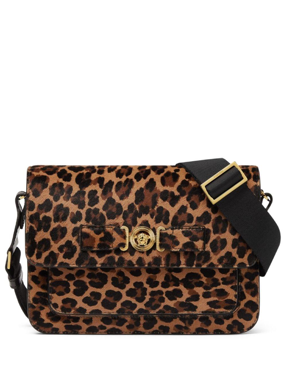 Versace Leopard-Print Messenger Bag in Brown for Men | Lyst
