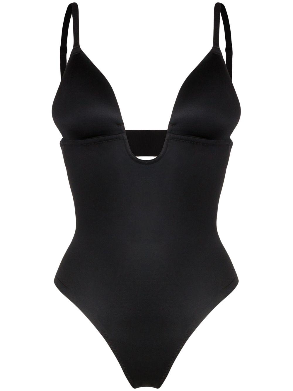 Spanx Synthetic Suit Your Fancy Plunge Thong Bodysuit In Black Lyst