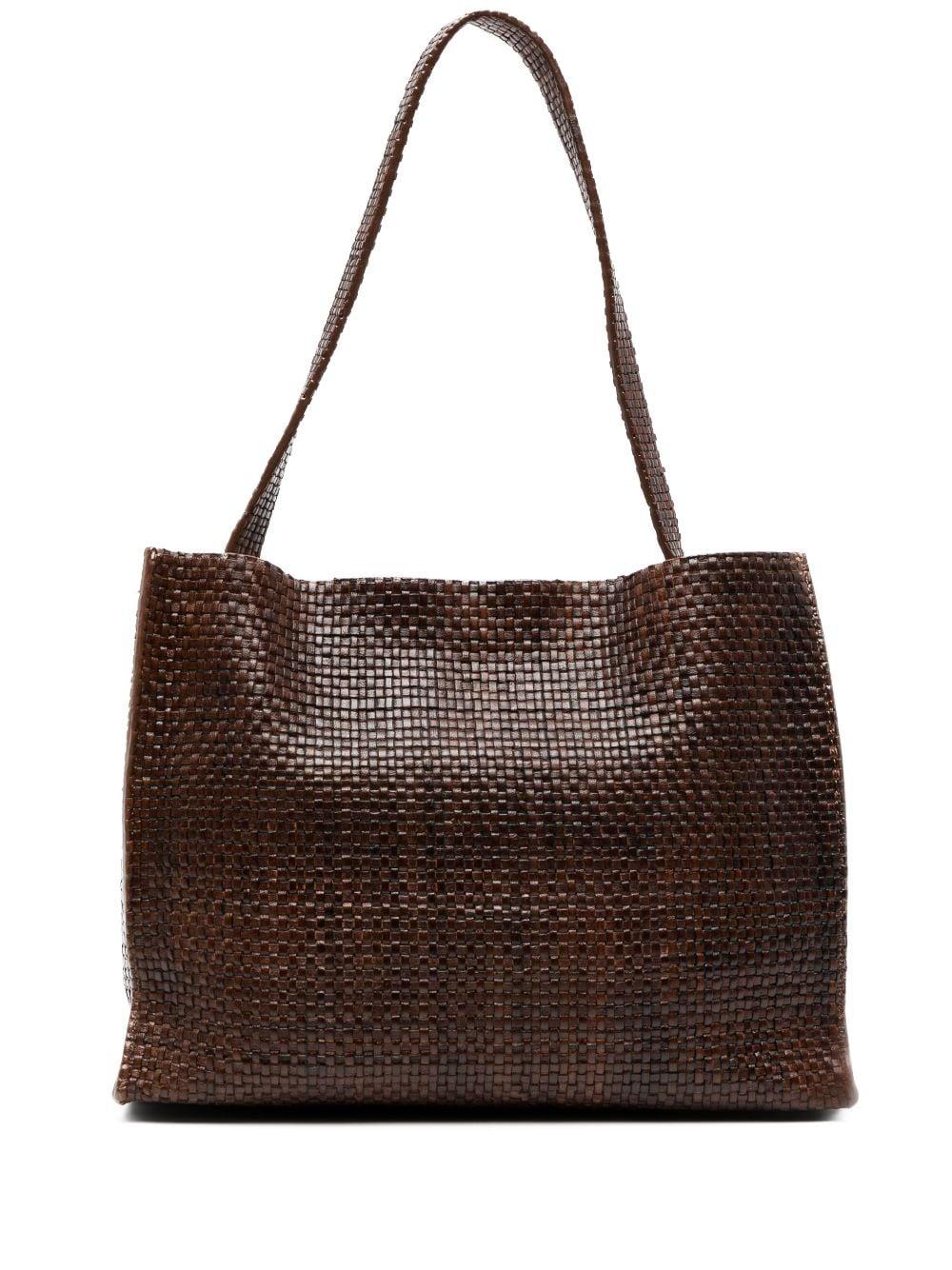 St. Agni Mini Woven Leather Tote Bag in Brown | Lyst UK