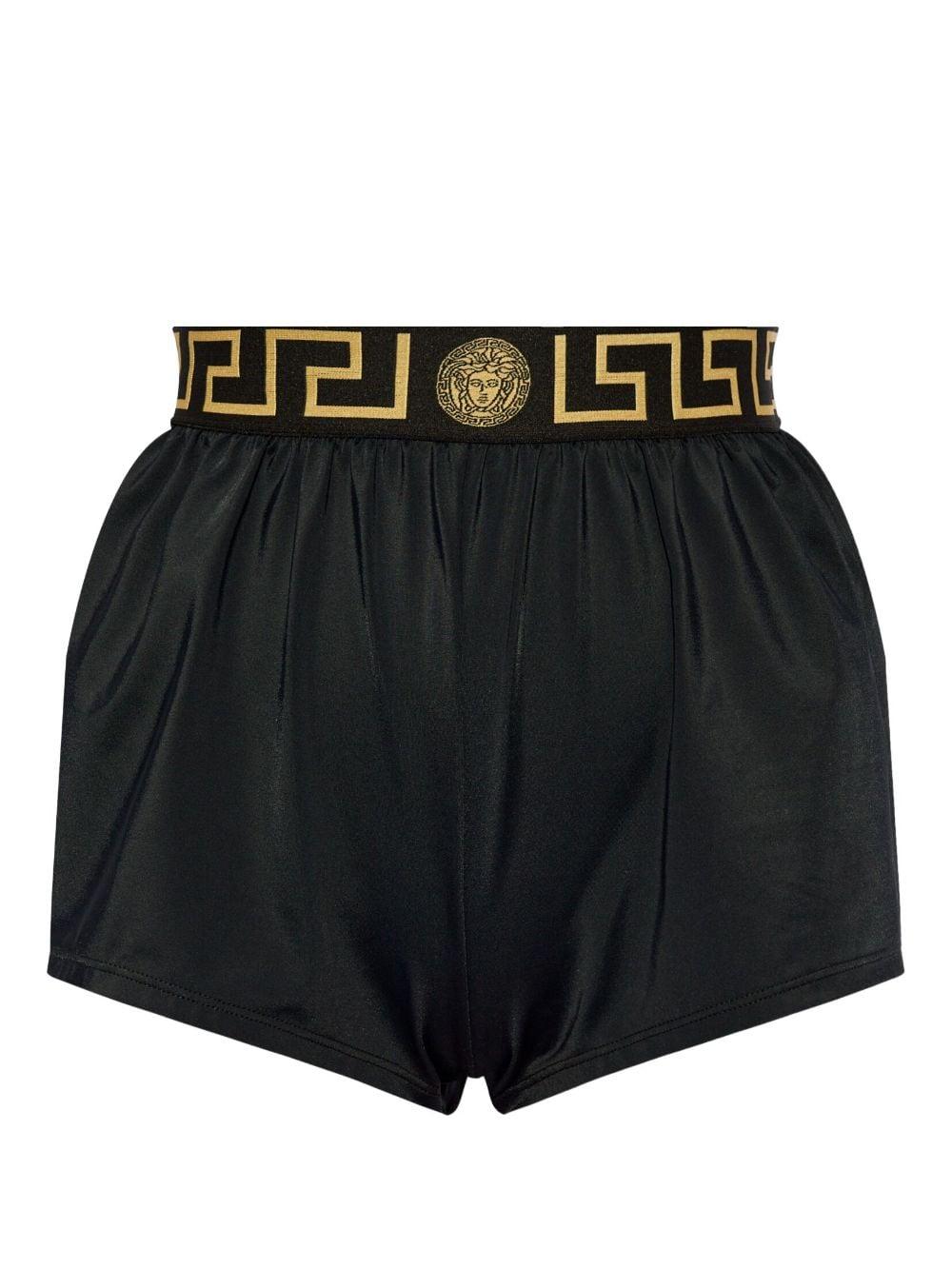 Versace Short Shorts With Greca Border in Black | Lyst