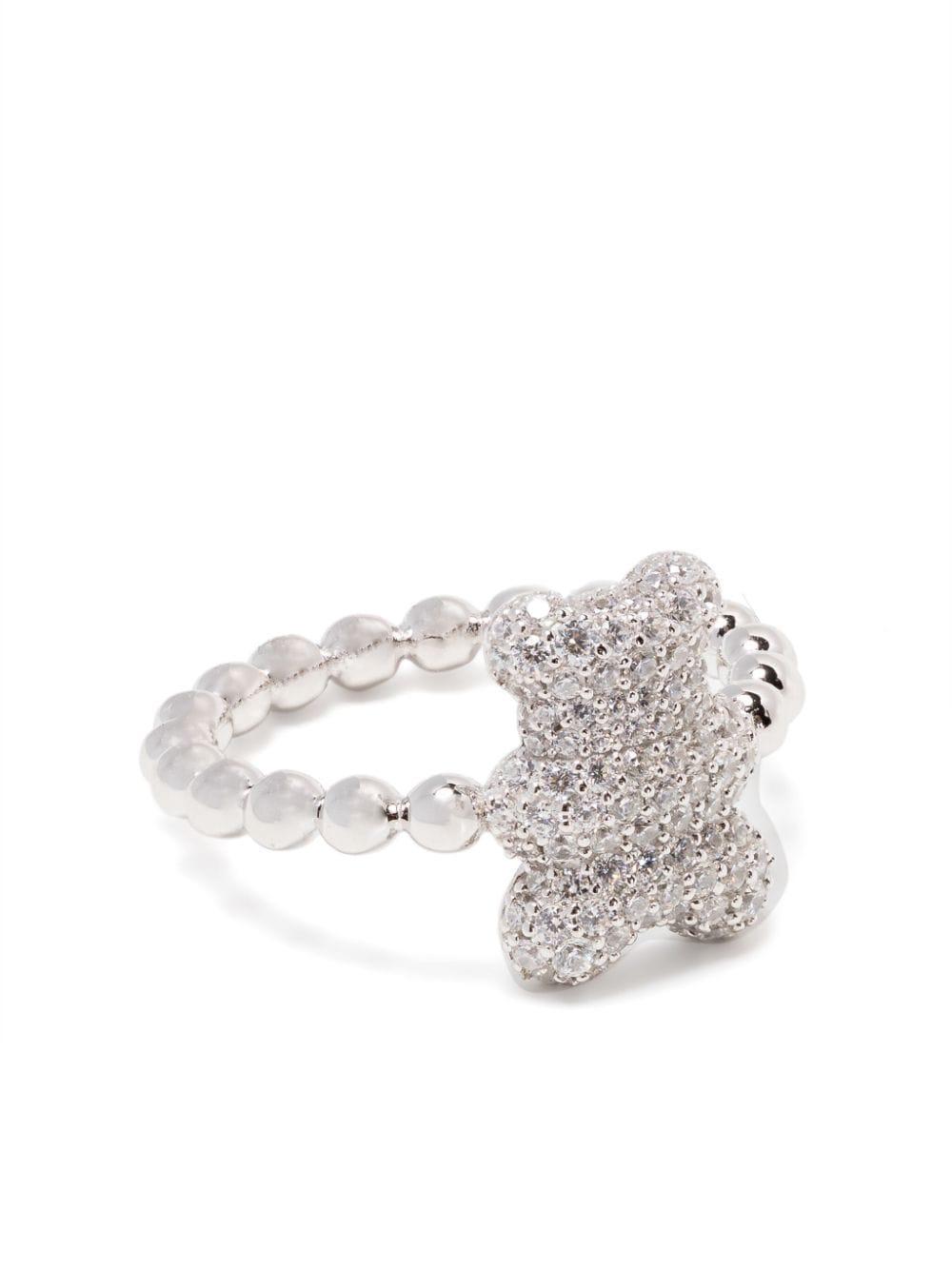 Apm Monaco Bear-motif Crystal-embellished Ring in White | Lyst