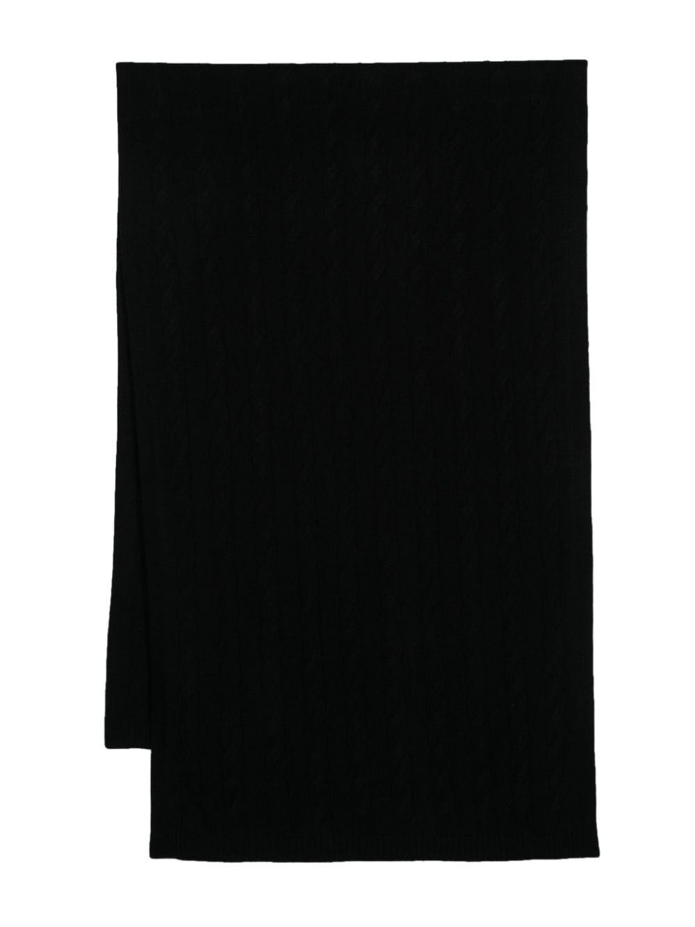 Ralph Lauren Cable Knit Scarf In Black Lyst Uk