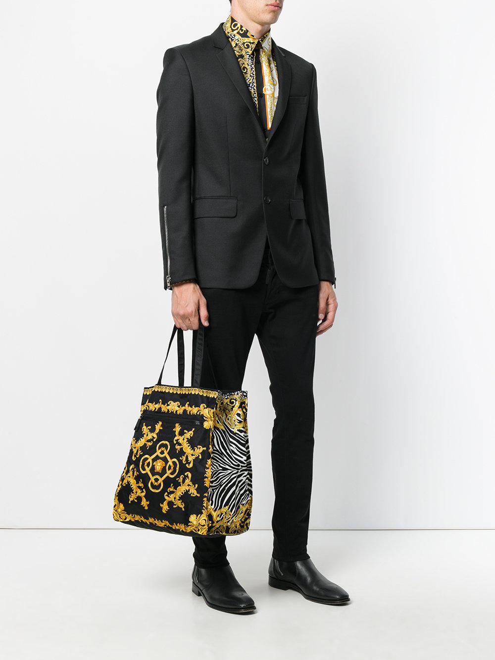 Lyst - Versace Signature Print Shoulder Bag in Black for Men