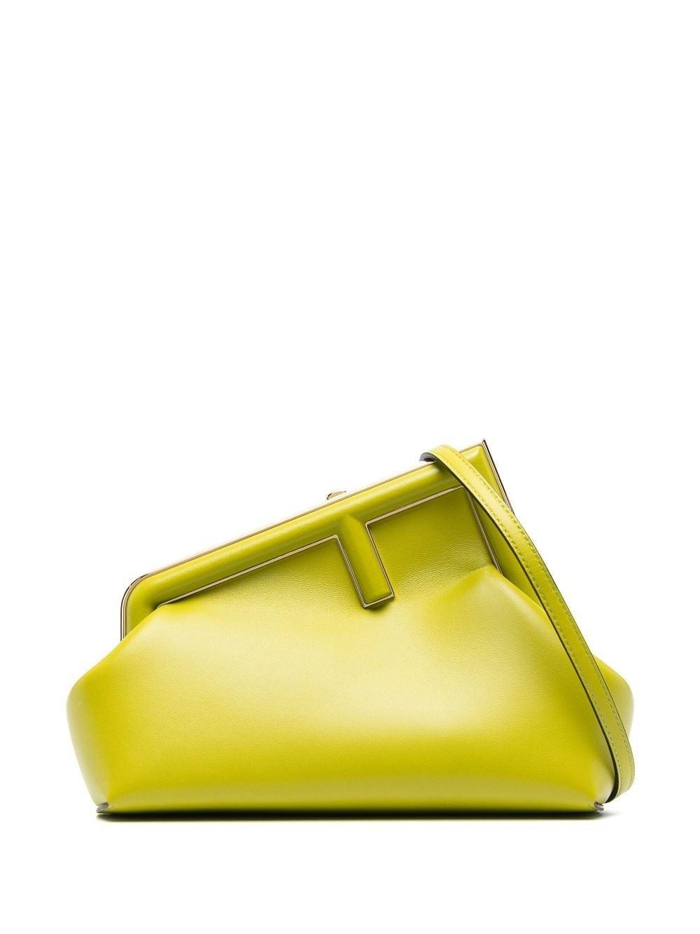 Fendi First Wasabi Leather Clutch Bag in Yellow | Lyst