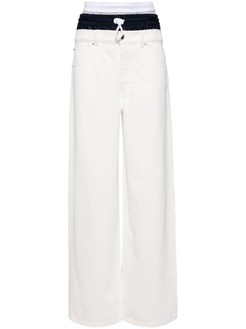 Alexander Wang Tri-layer Wide-leg Jeans in White | Lyst Alexander Wang Tri-layer Wide-leg Jeans in White | Lyst