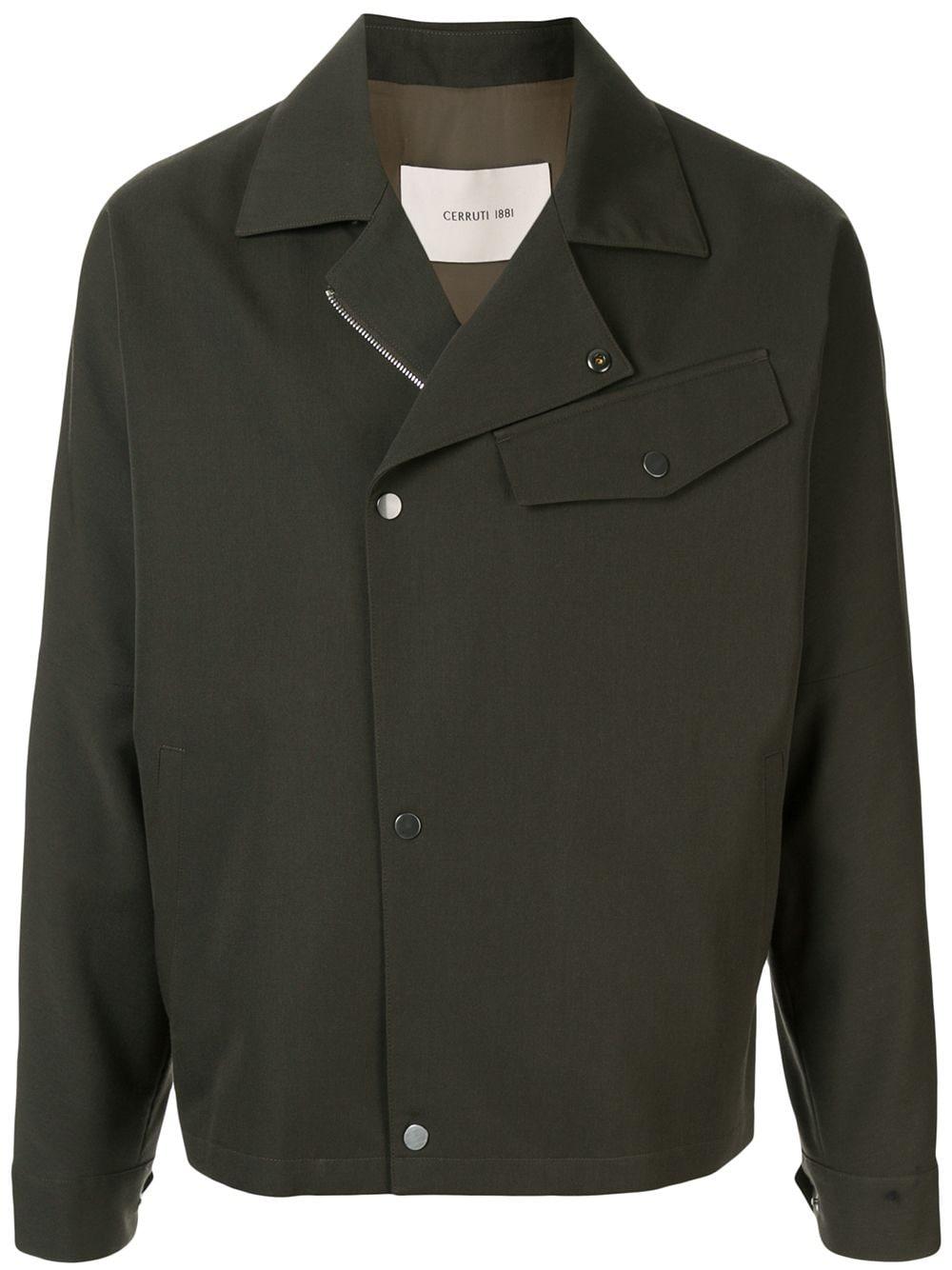 Cerruti 1881 Wool Boxy Lightweight Jacket in Green for Men - Lyst