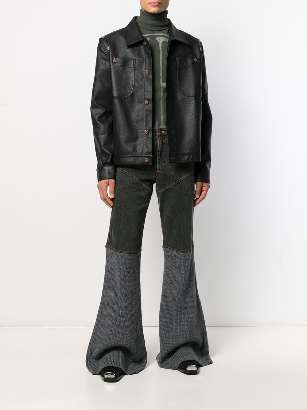 Telfar Denim Knitted Panel Jeans in Grey (Gray) for Men - Lyst