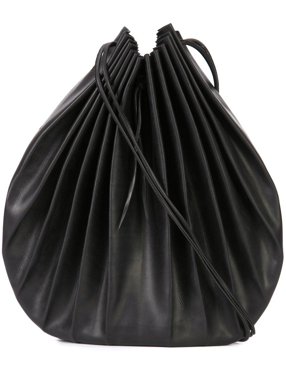 Pleated Leather Shoulder Bag | IUCN Water