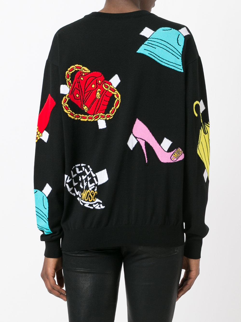 Moschino Cotton Paper Doll Jumper in Black - Lyst