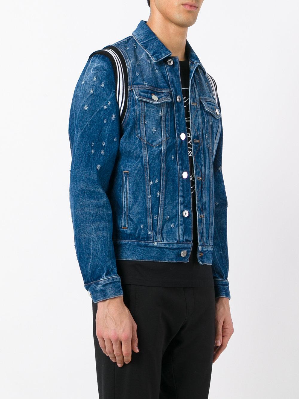 Givenchy Distressed Denim Jacket in Blue for Men - Lyst