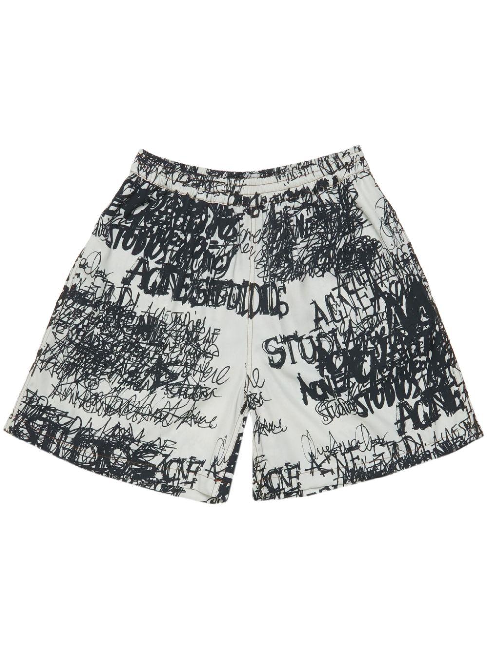 Acne Studios Abstract Pattern Print Shorts in Grey for Men | Lyst UK