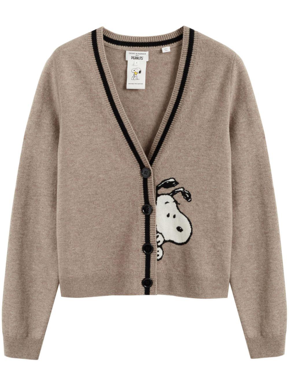 Chinti & Parker Snoopy Peek Cardigan in Brown | Lyst