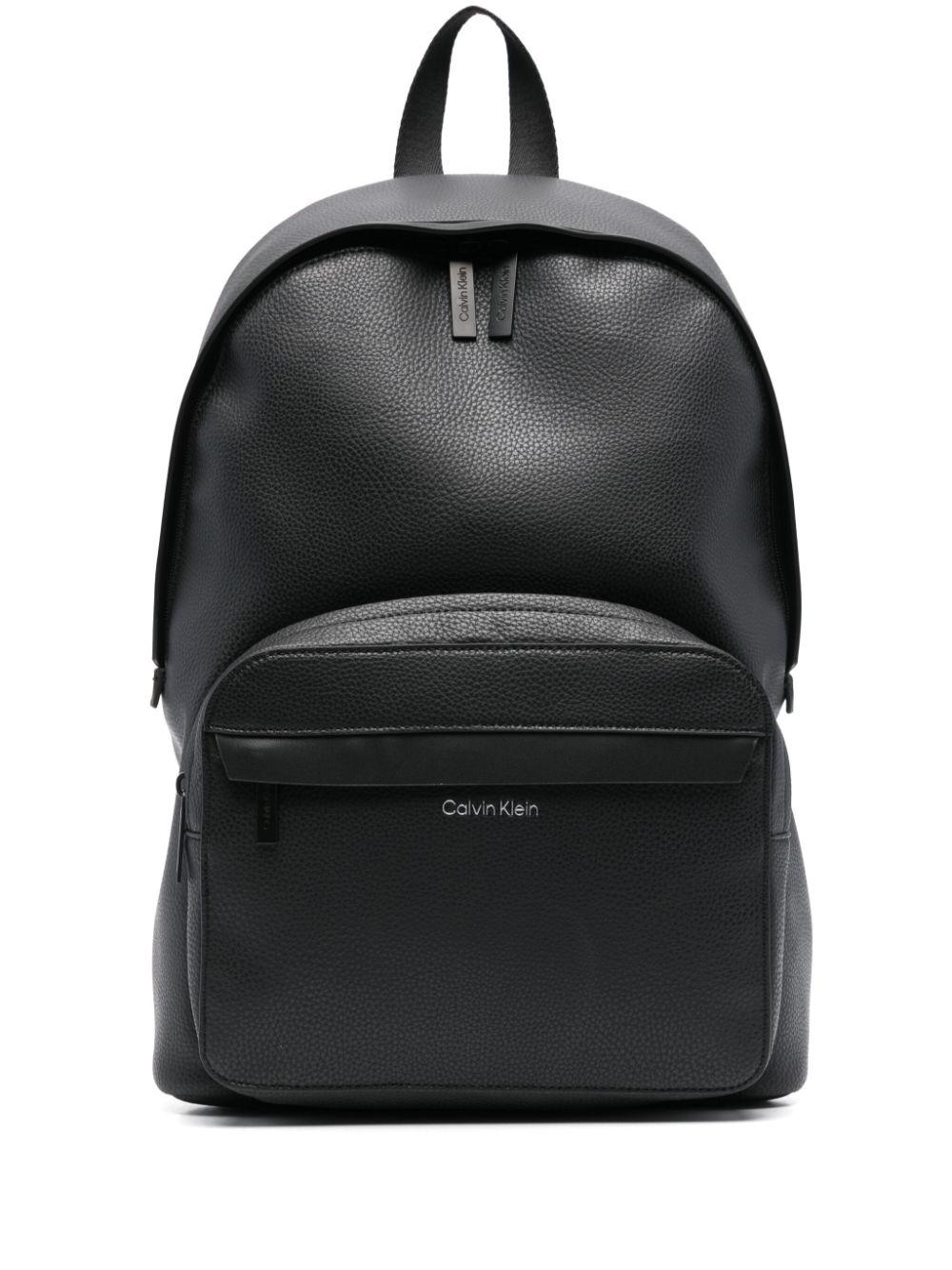 Calvin Klein Logo-Lettering Backpack in Black for Men | Lyst UK