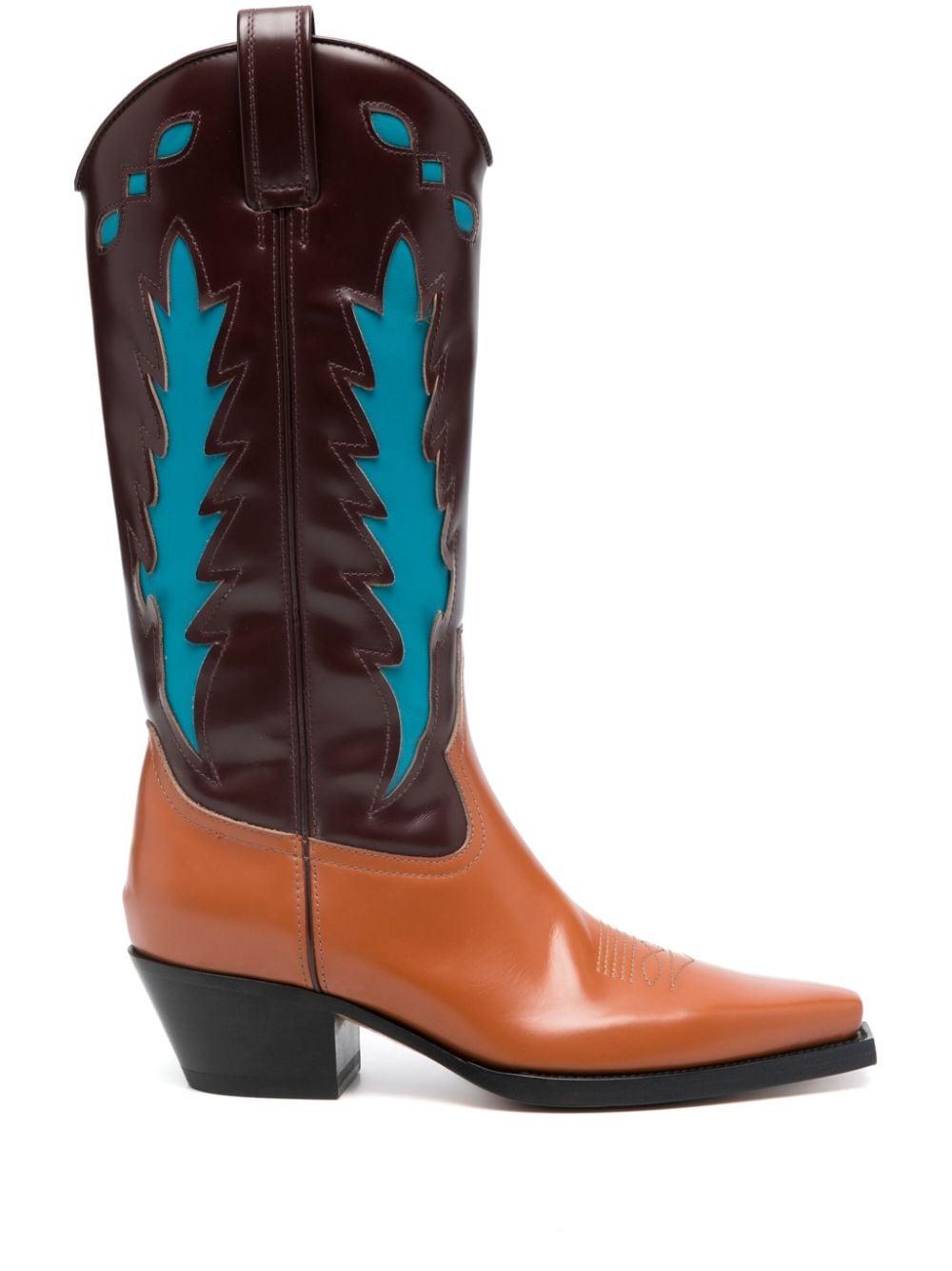 Buttero 50Mm Leather Cowboy Boots in Blue | Lyst