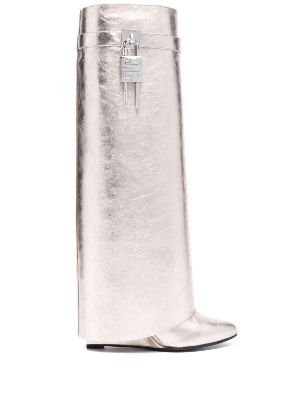 Givenchy 85Mm Shark Lock Boots in White | Lyst