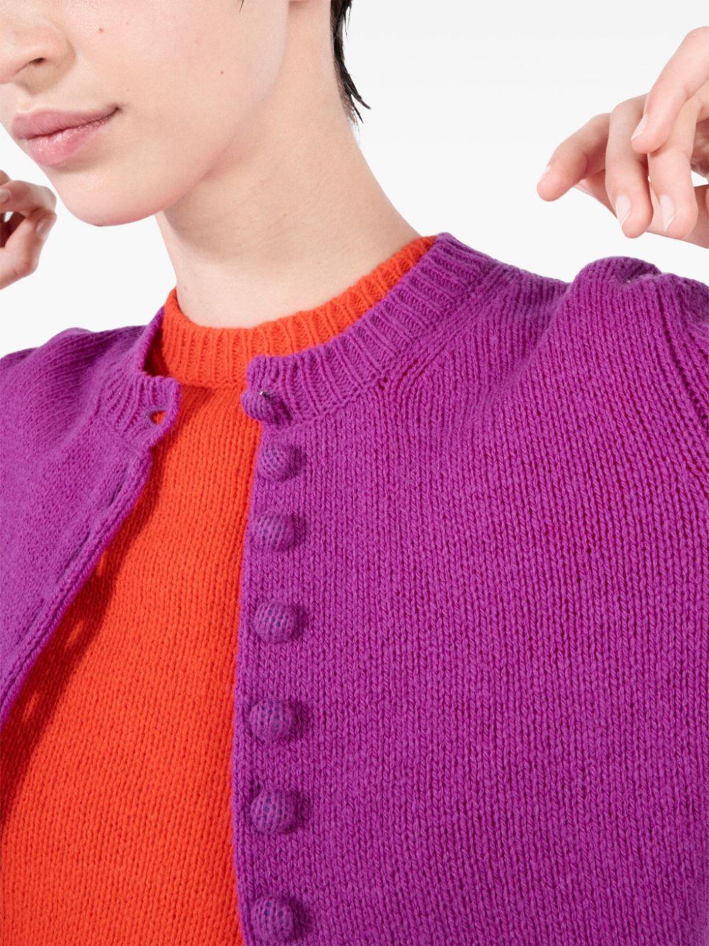 Prada レディース パープル カシミア カーディガン セーター Prada レディース パープル カシミア カーディガン セーター