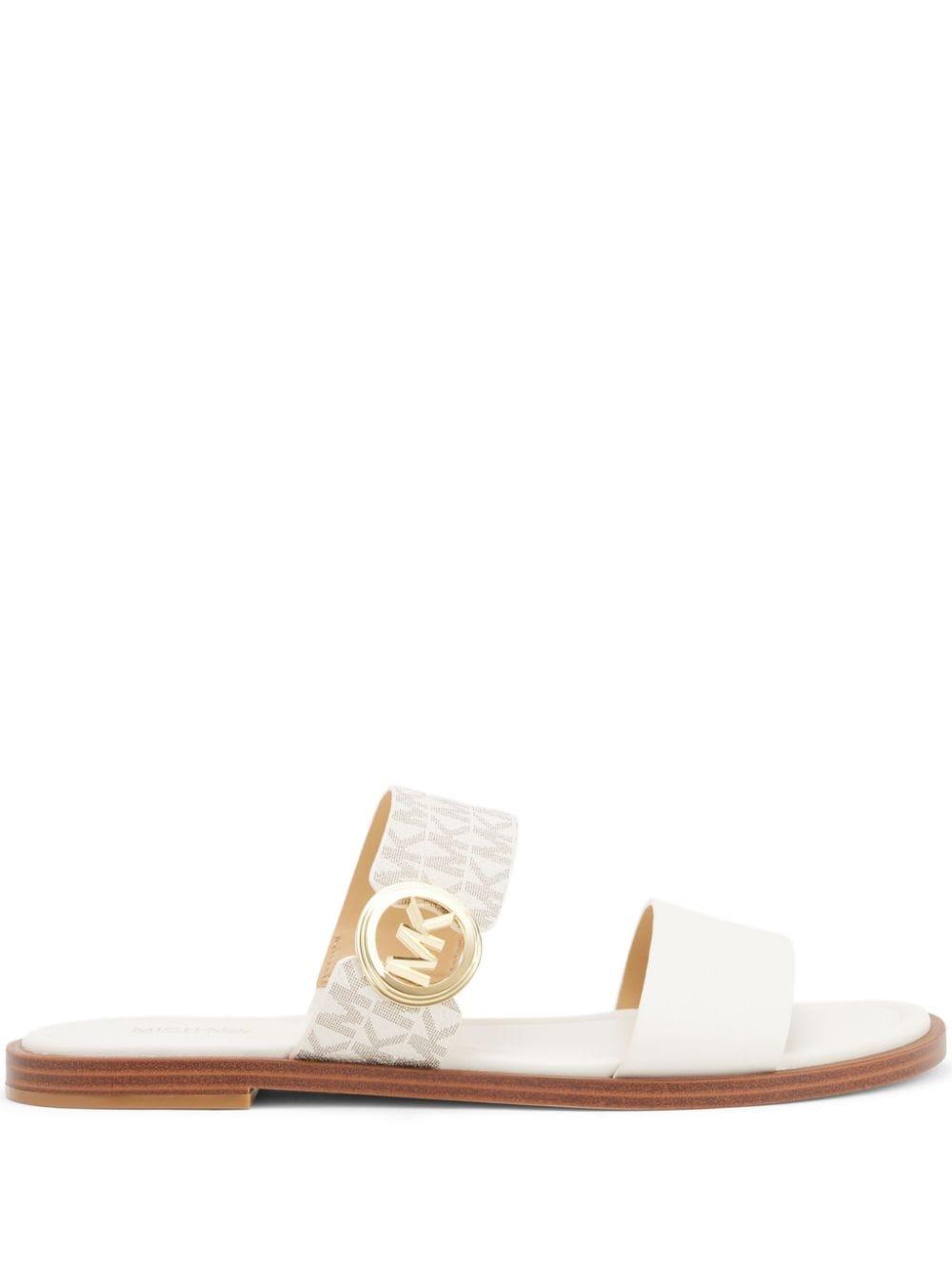 Michael Kors Vera Leather Sandals in White | Lyst