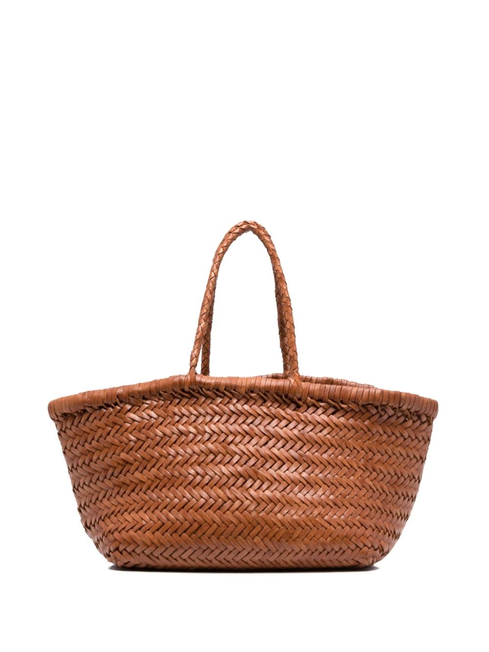 Dragon Diffusion Triple Jump Small Woven Leather Tote in Brown | Lyst