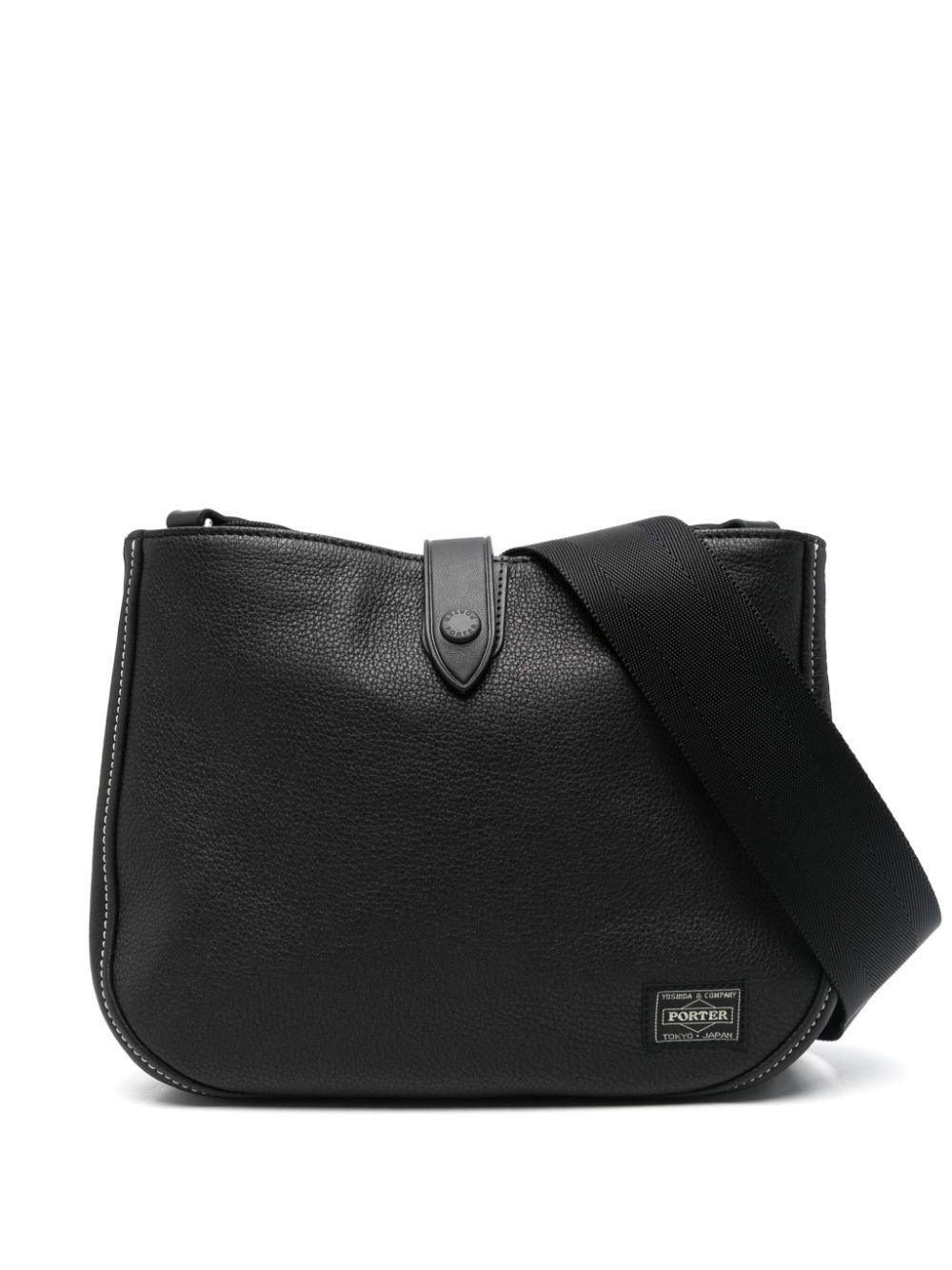Porter-Yoshida and Co Leather Messenger Bag in Black for Men | Lyst