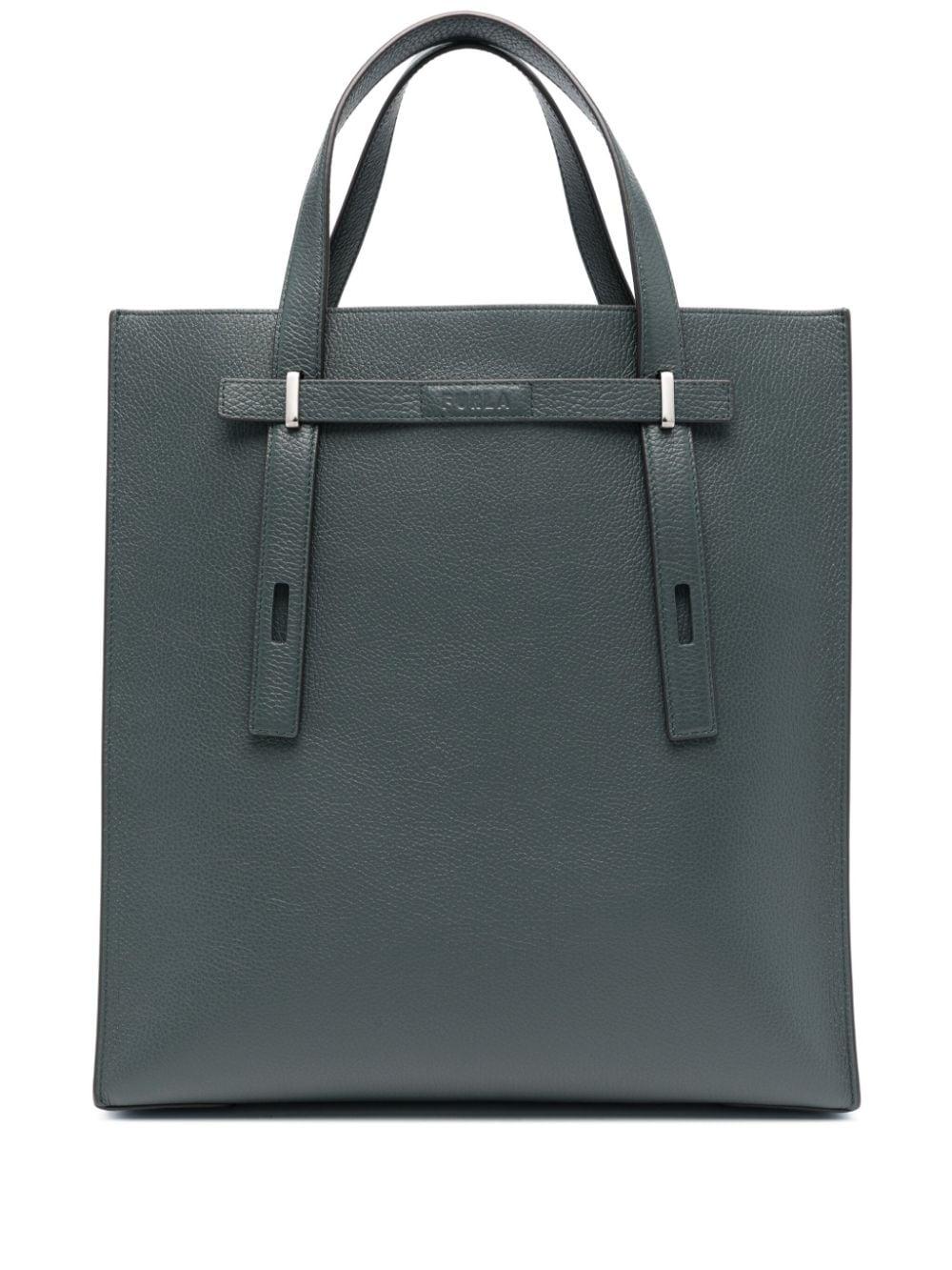Furla Man Giove Leather Tote Bag in Black for Men | Lyst UK