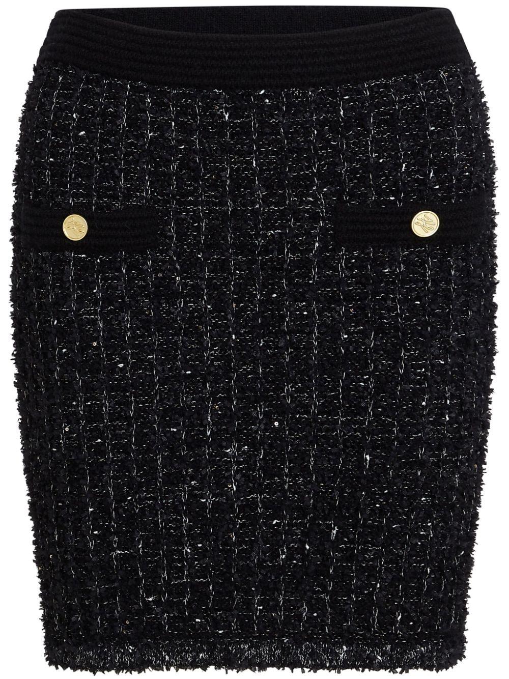Karl Lagerfeld Essential Bouclé Mini Skirt in Black | Lyst