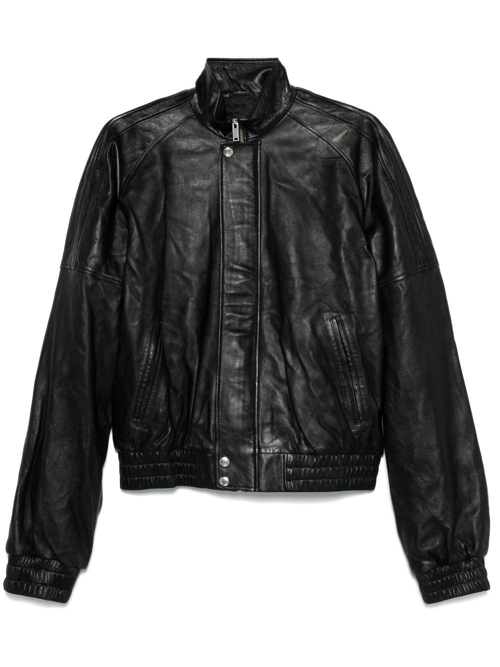 LỰU ĐẠN Leather Jacket in Black for Men | Lyst