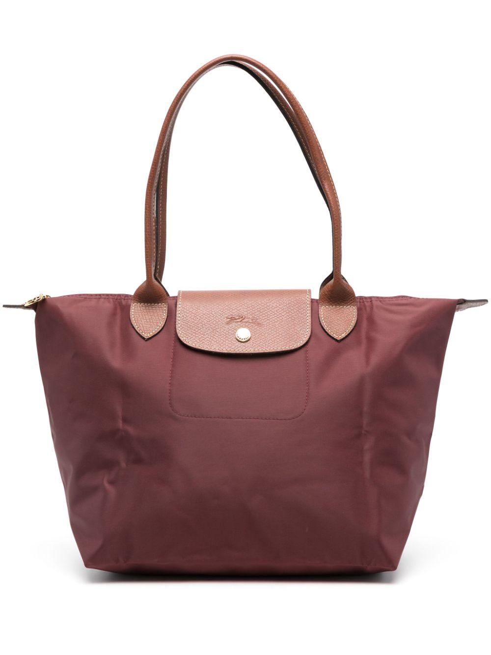 Longchamp 'M Le Pliage Original' Bordeaux Shoulder Bag With Embossed ...