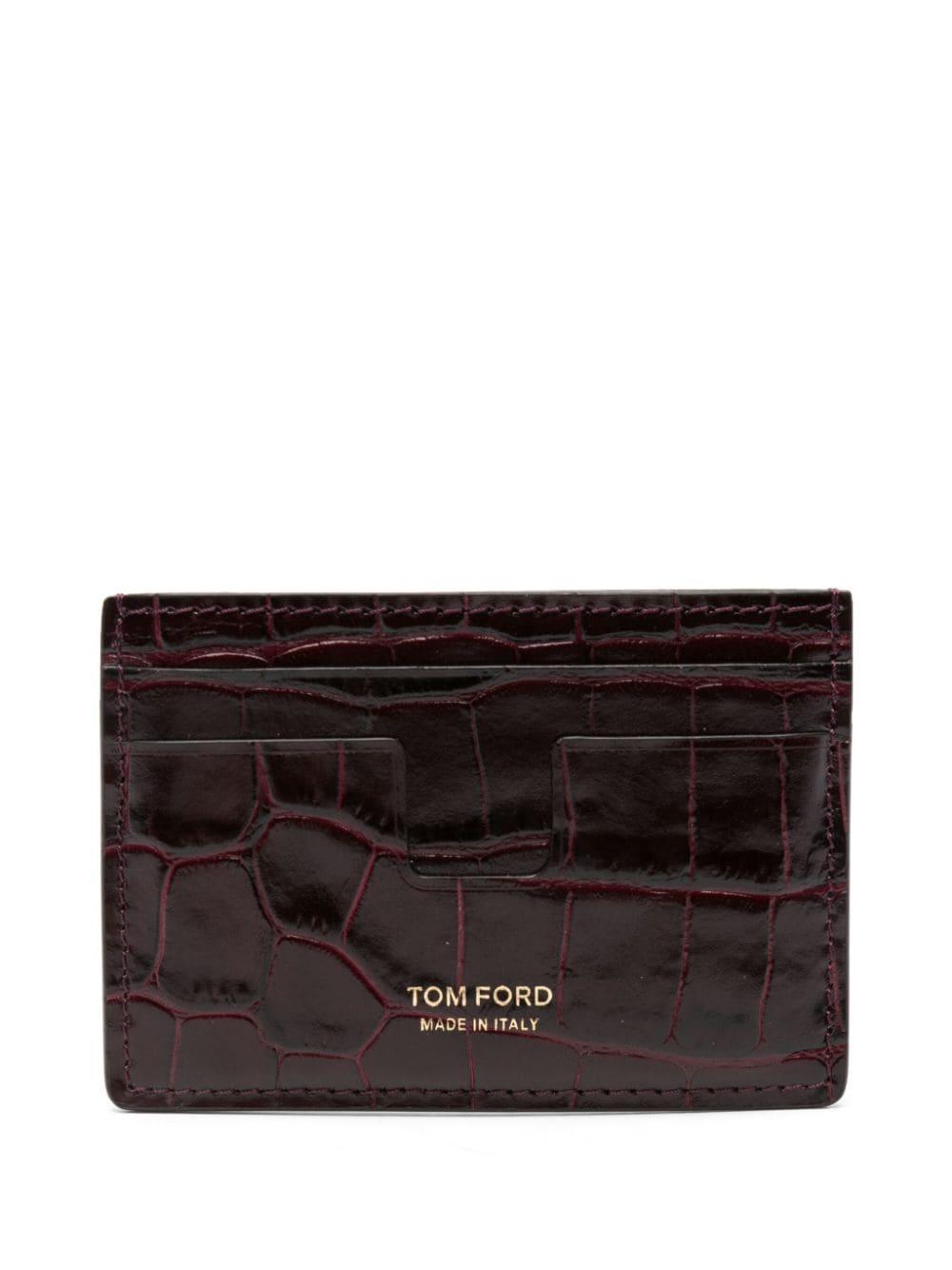 Tom Ford Crocodile-Embossed Card Holder in Black for Men | Lyst UK