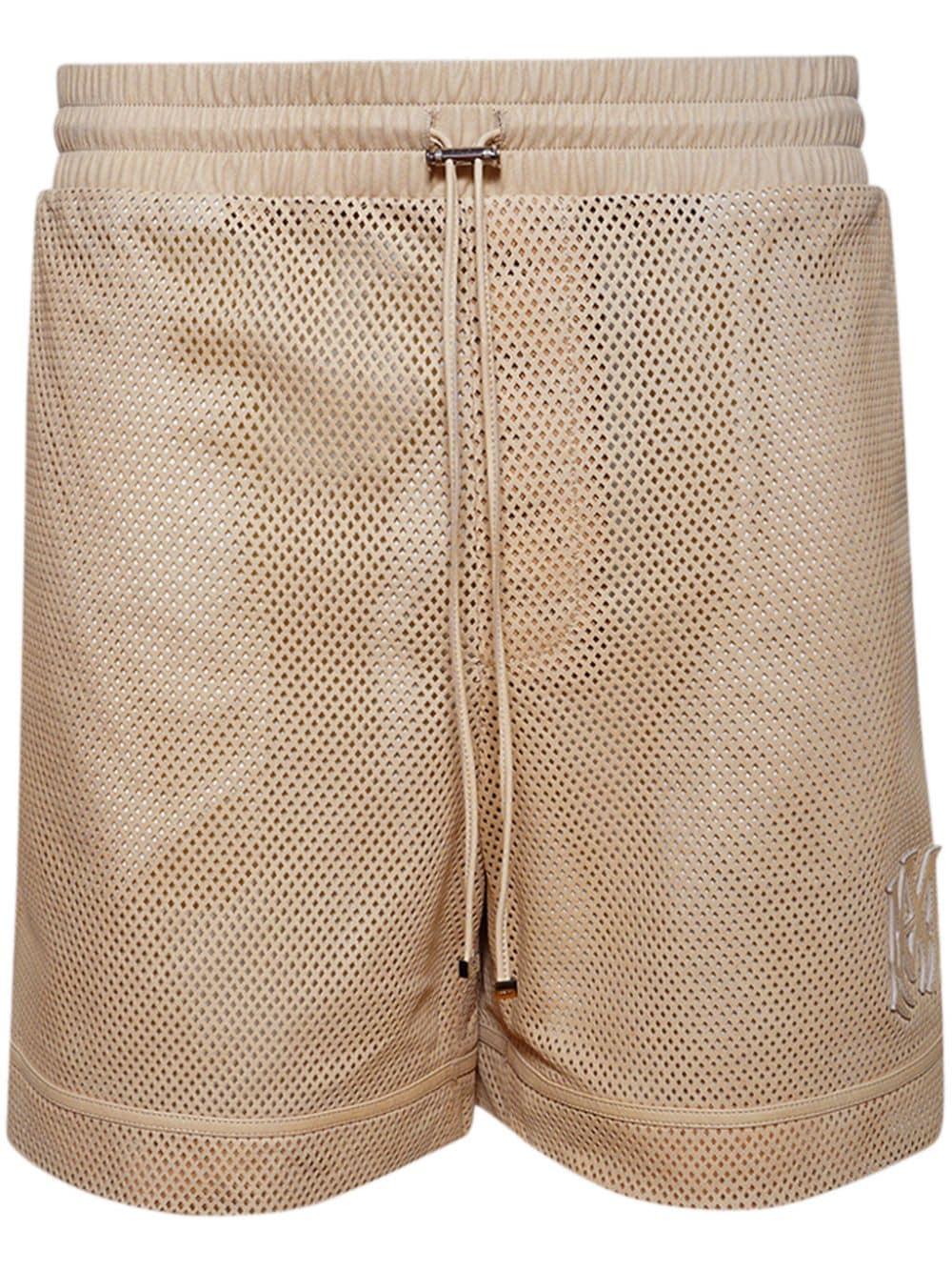 Amiri Luxury Perforated Leather Shorts in Natural for Men | Lyst