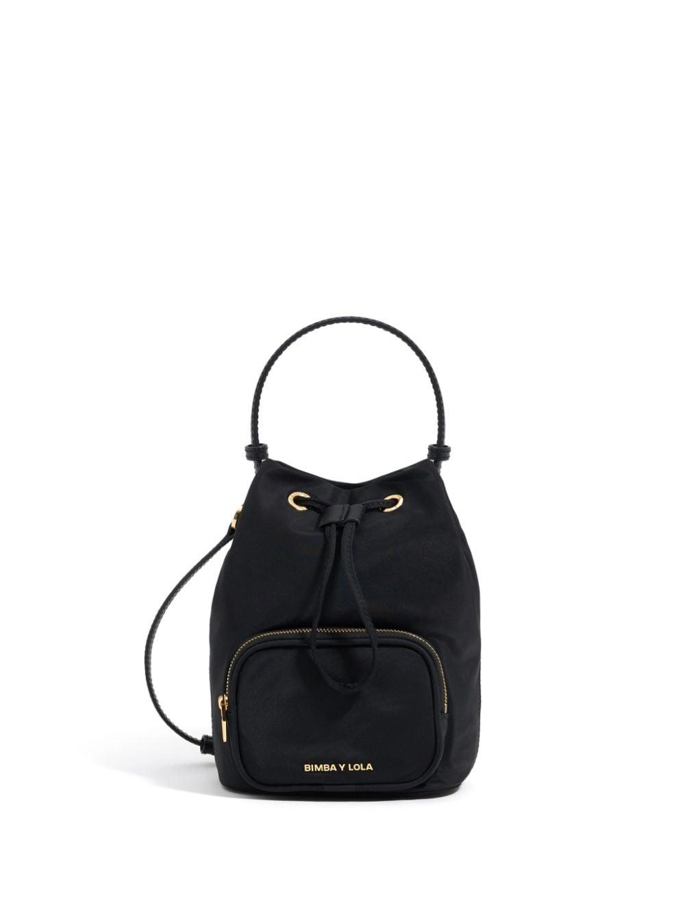 Bimba Y Lola Logo-Lettering Bucket Bag in Black | Lyst