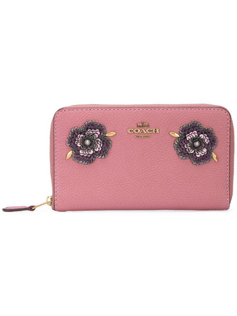 Coach Zip Around Wallet Pink | semashow.com