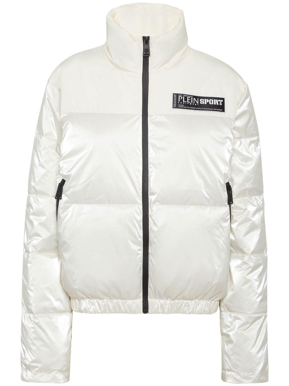Philipp Plein Logo-Appliqué Puffer Jacket in White | Lyst