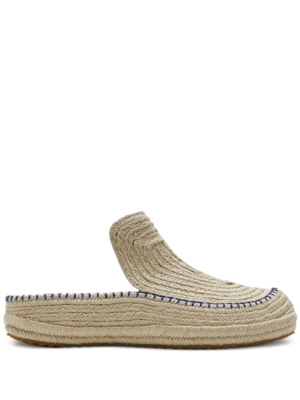 Burberry Cord Woven Clogs in White | Lyst