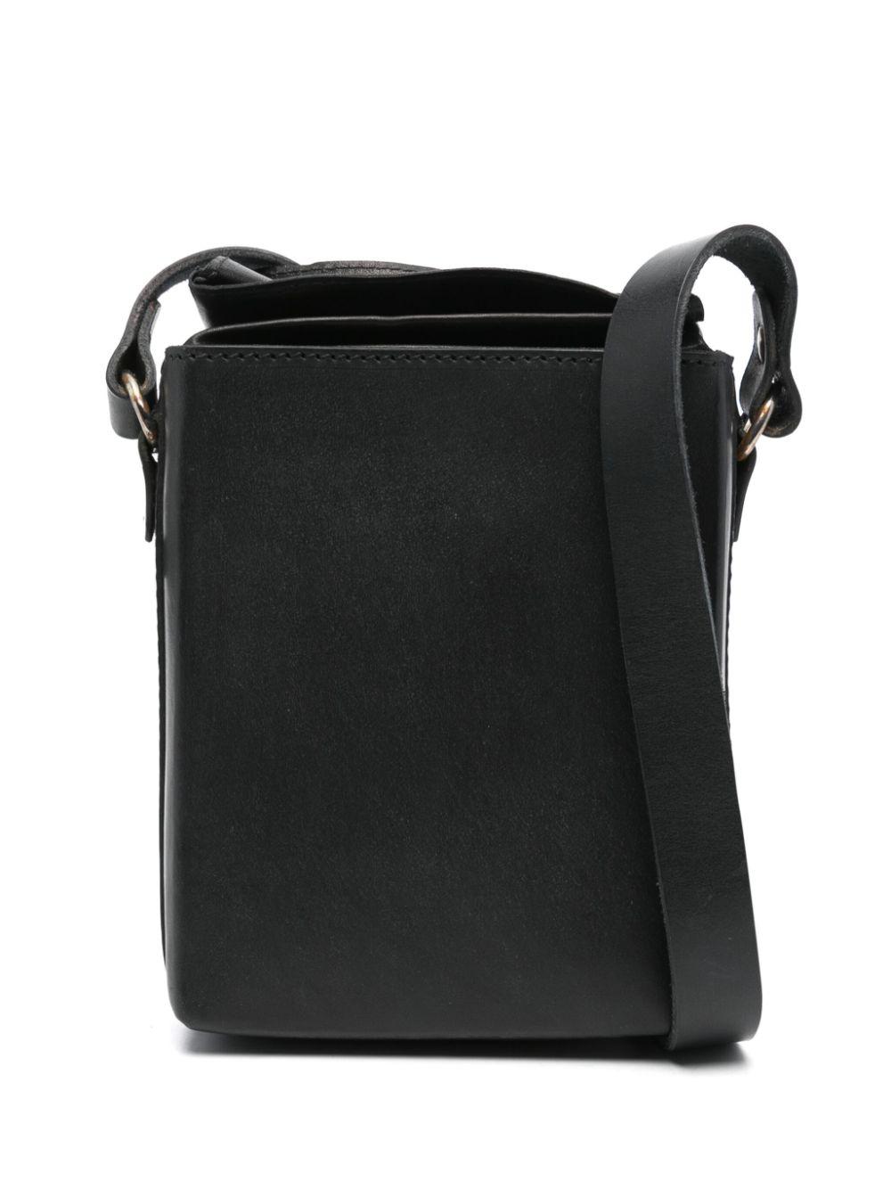 Guidi Leather Bucket Messenger Bag in Black | Lyst