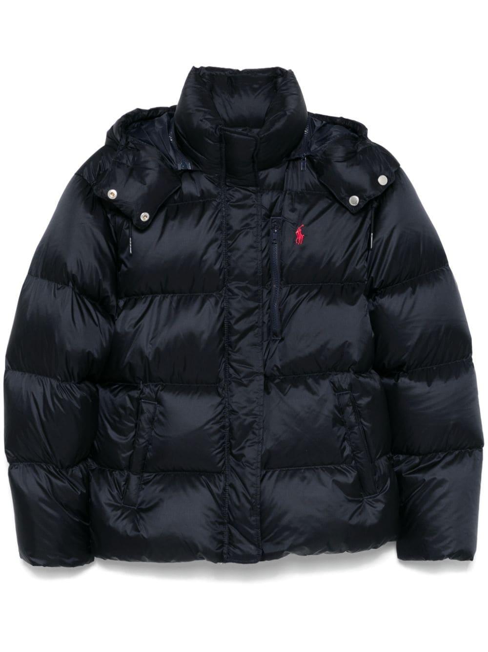 Polo Ralph Lauren Hooded Puffer Jacket in Blue | Lyst