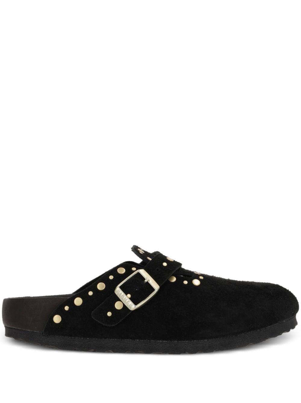Birkenstock Boston Rivet Border Mules in Black | Lyst