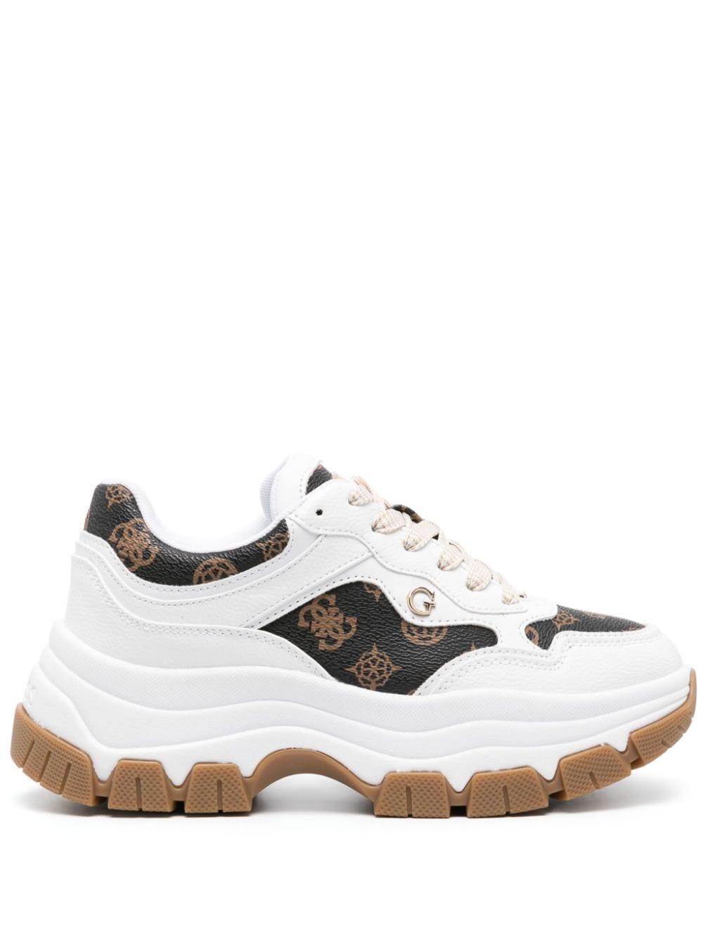 Guess Brecky Logo-print Sneakers in White | Lyst