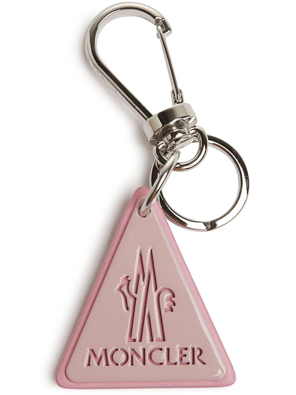 Moncler Leather Key Ring in Pink | Lyst