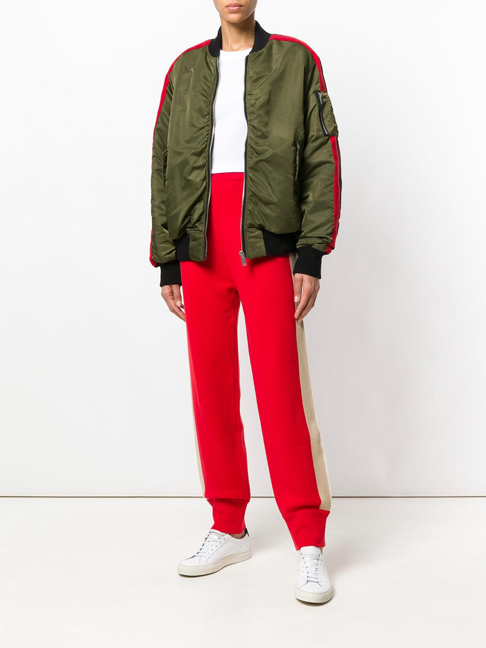 Lyst - Sjyp Side Stripe Bomber Jacket in Green