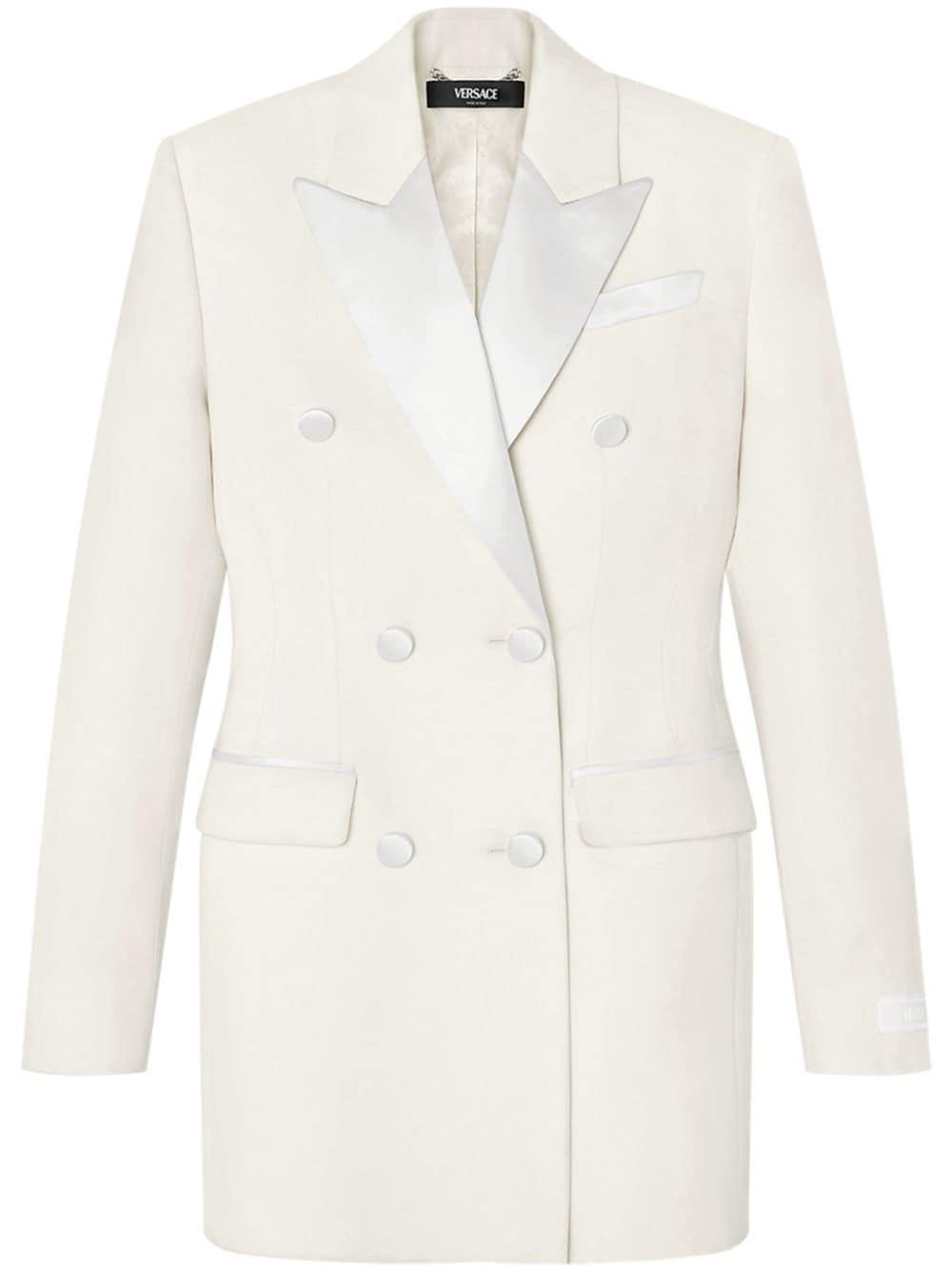 Versace Hourglass Tuxedo Blazer in White | Lyst Versace Hourglass Tuxedo Blazer in White | Lyst