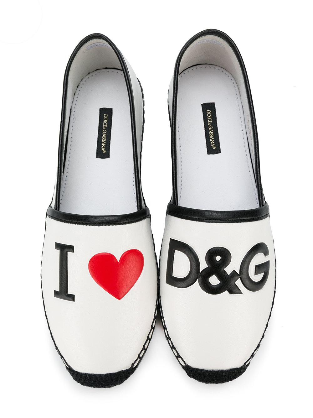 Dolce & Gabbana Leather I Heart D&g Espadrilles in White - Lyst