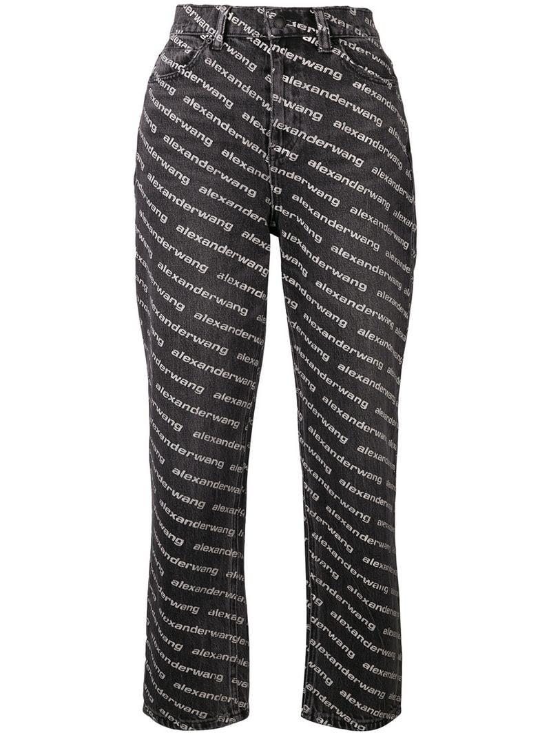 Alexander Wang Denim Logo-print Jeans in Black - Lyst