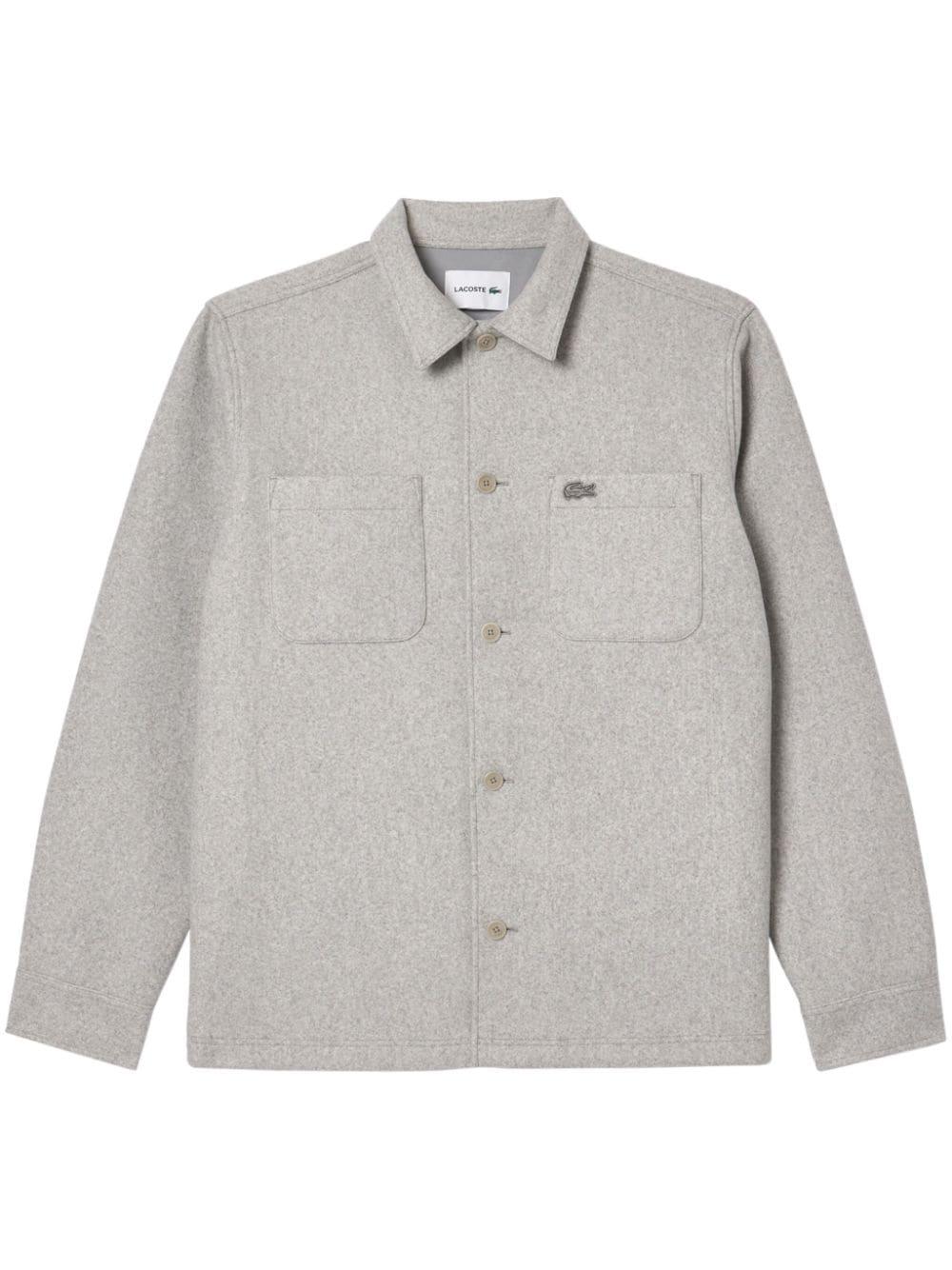Lacoste Flannel Shirt Jacket in Gray for Men | Lyst