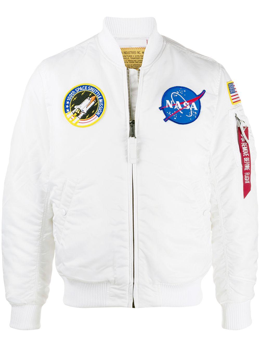 Alpha Industries Synthetic Nasa Ma-1 Bomber Jacket in 09 White (White ...