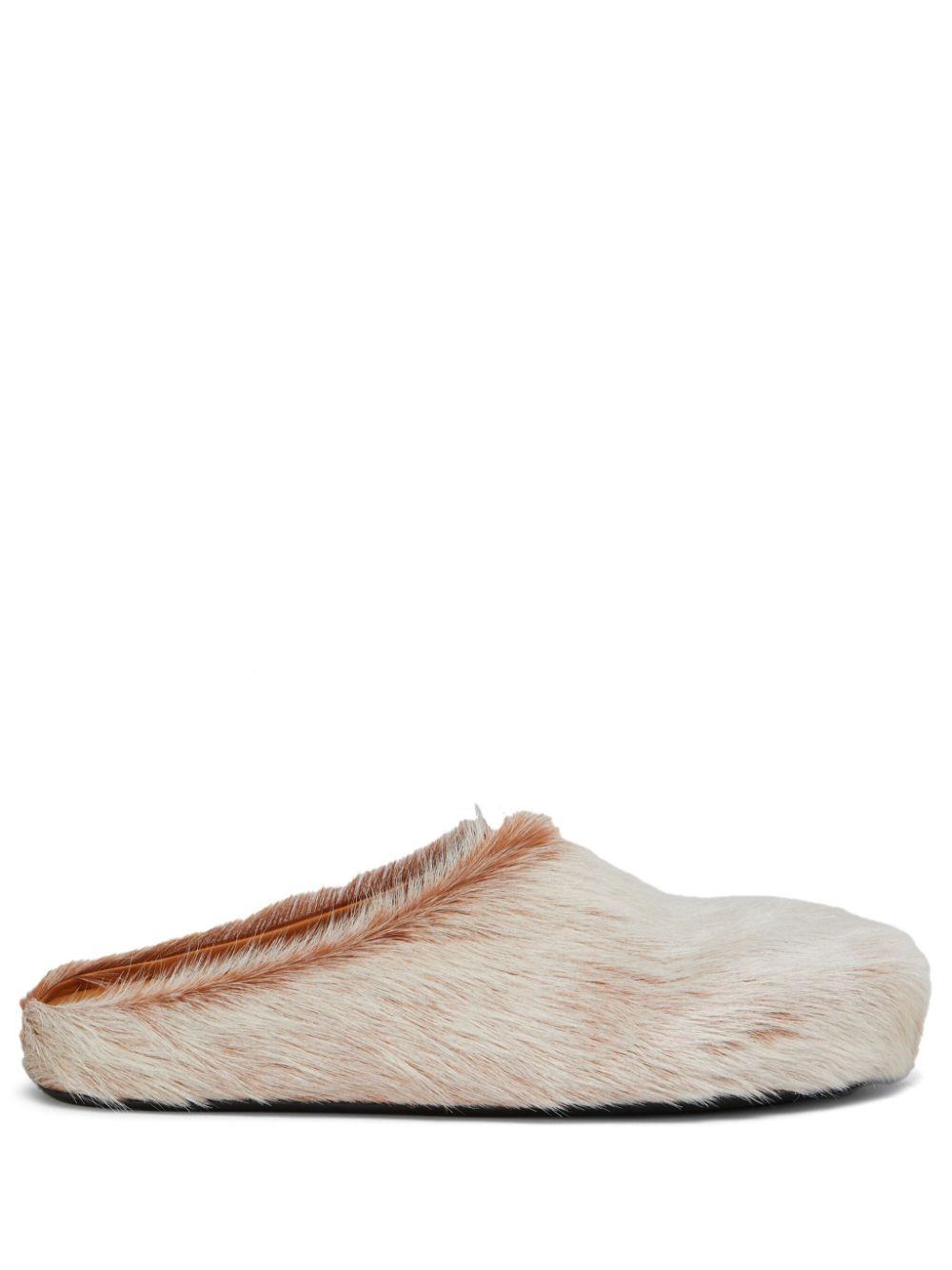 Marni Calf Hair Clogs in White for Men | Lyst