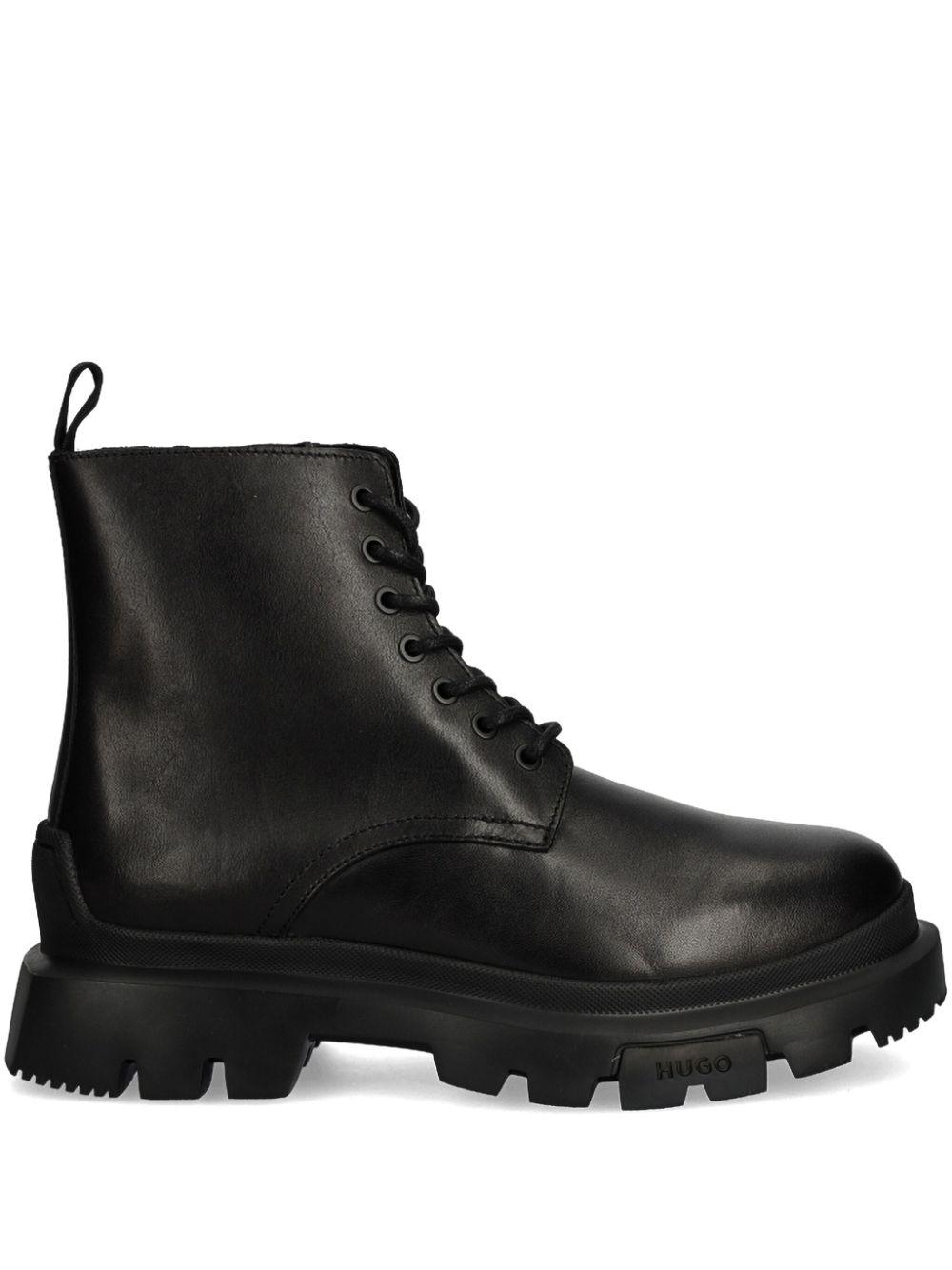 HUGO Leather Boots in Black for Men | Lyst