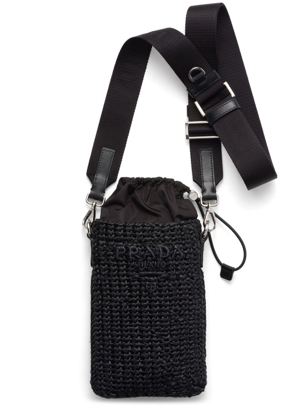 Prada Logo-Embroidered Smartphone Case in Black for Men | Lyst