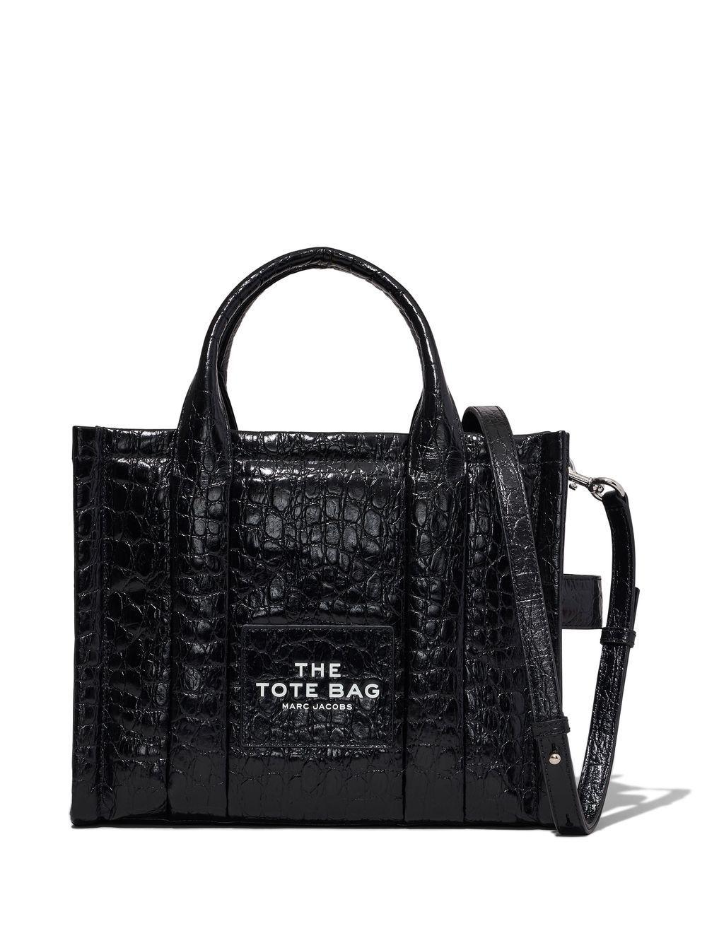 Marc Jacobs Croc Embossed Mini Tote Bag in Black | Lyst UK